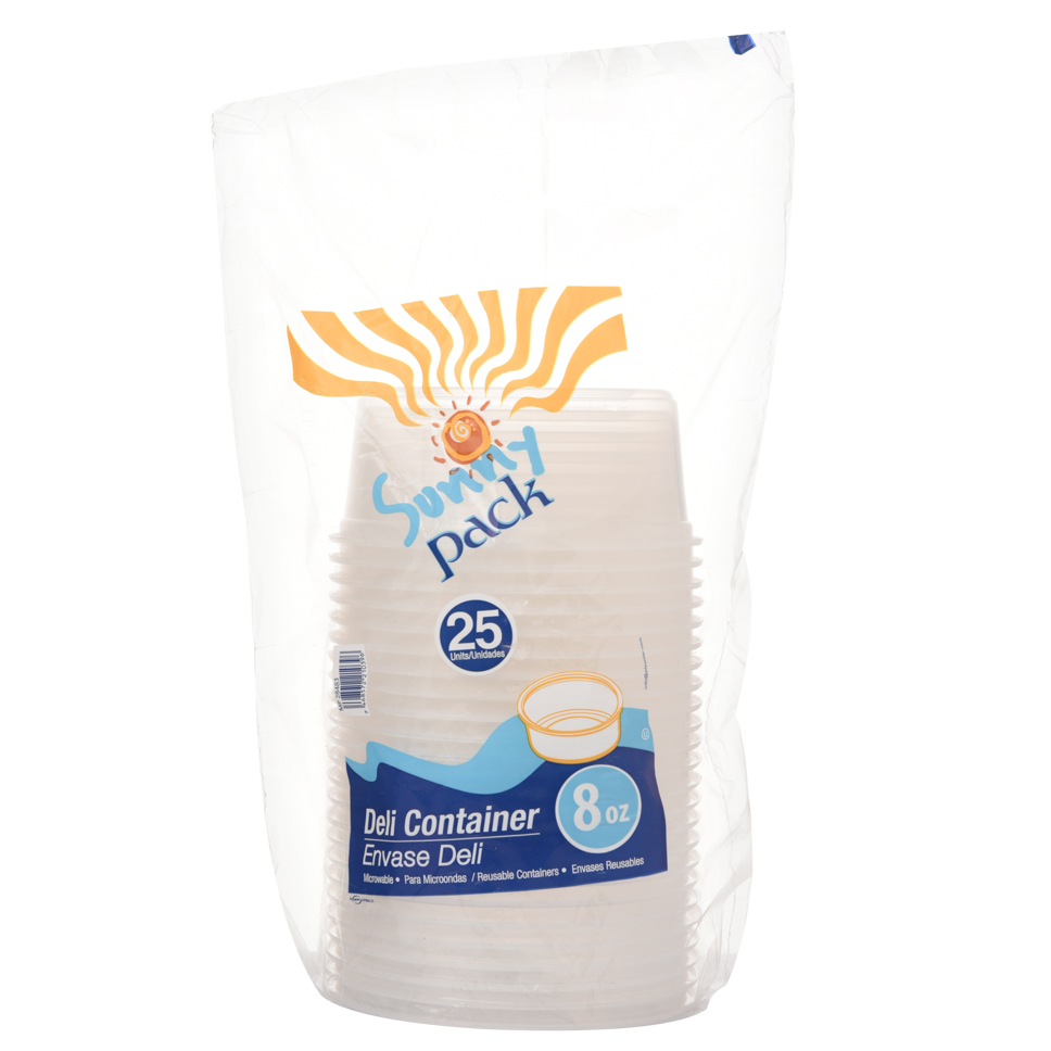 Envase Transparente Sunny Pack 8 Oz 25 UND - Precio en RD | SupermercadosRD
